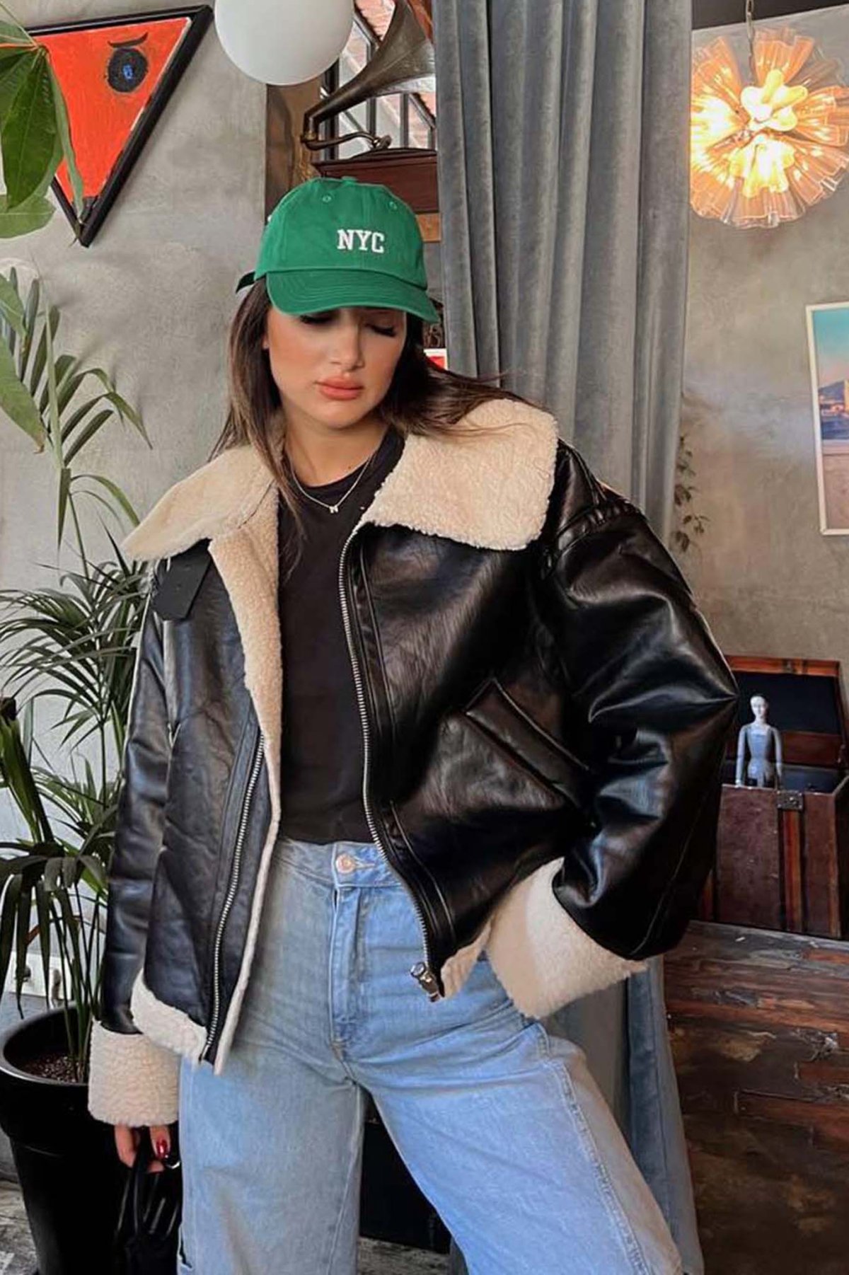 Keyboard jacket από οικολογικό δέρμα και γούνα μαύρο - Joy Fashion House