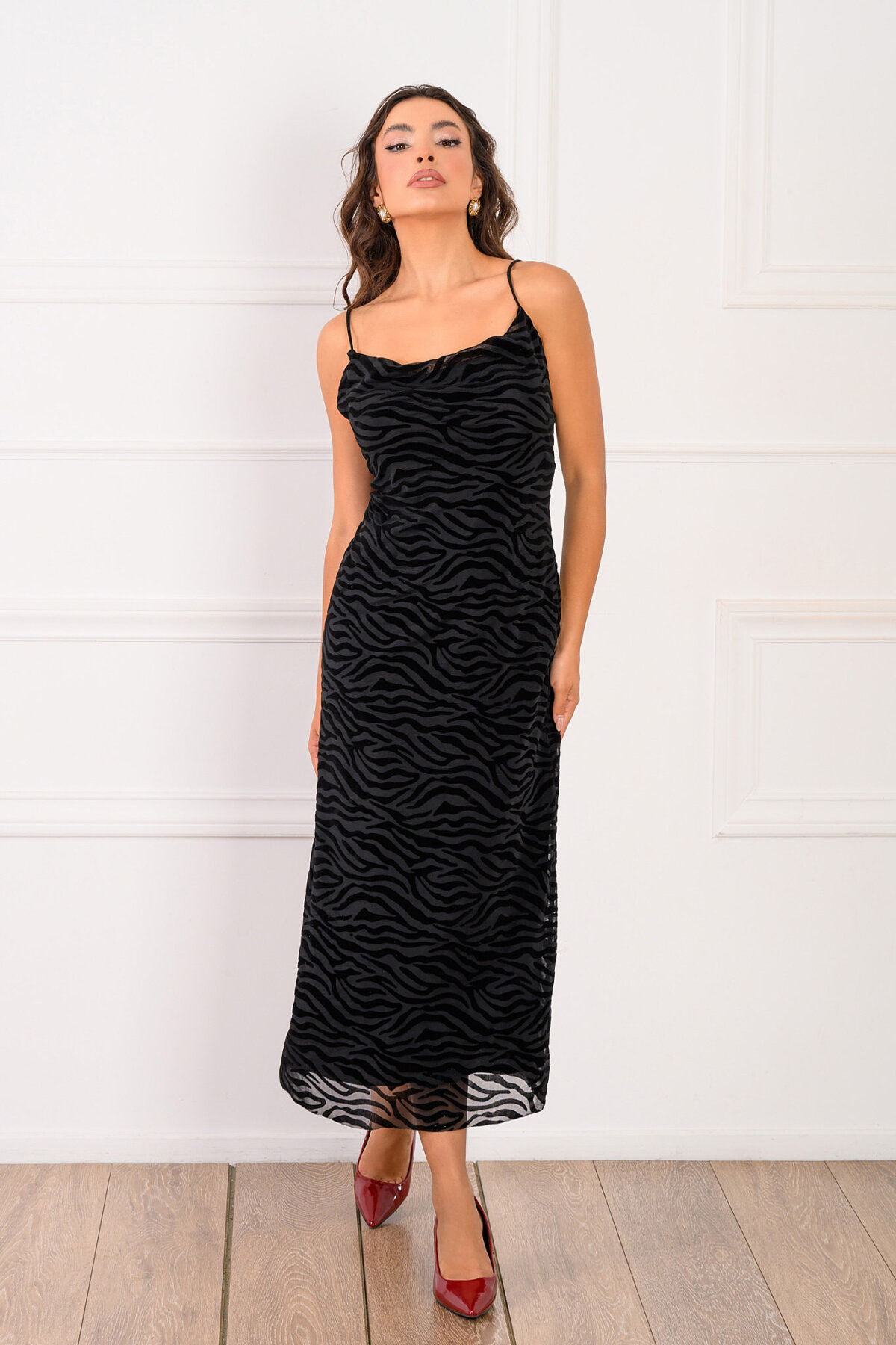 Sissy μίντι φόρεμα zebra - Joy Fashion House