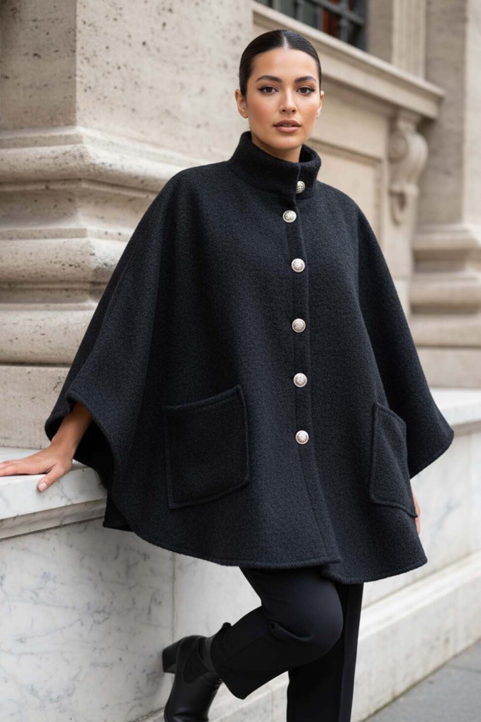 Kapono παλτό μαύρο - Joy Fashion House